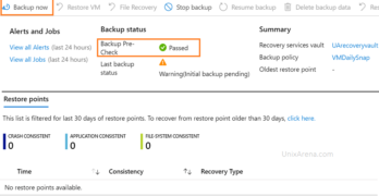 How to Enable Azure native backup for Linux & Windows VM? - UnixArena